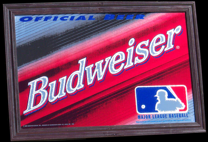 Budweiser 1997 Major League Baseball Bar Mirror
