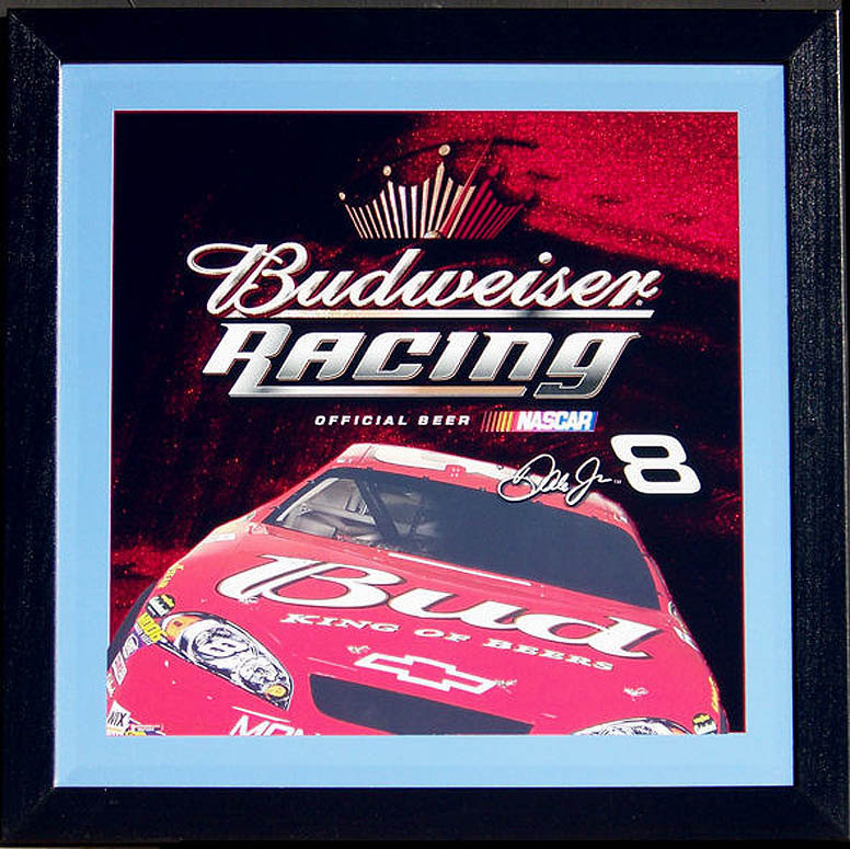 Budweiser Dale Jr #8 Racing Bar Mirror – Beveled Glass, NOS