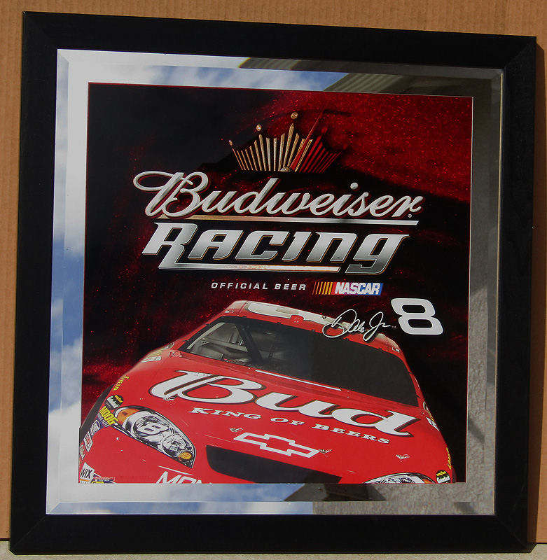 Budweiser Racing Dale Jr #8 BRAND NEW OLD STOCK Beveled Glass Bar Mirror