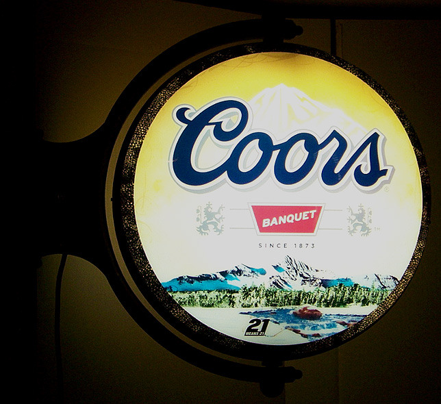 Coors Beer Illuminated Double Sided Rotating Pub Light