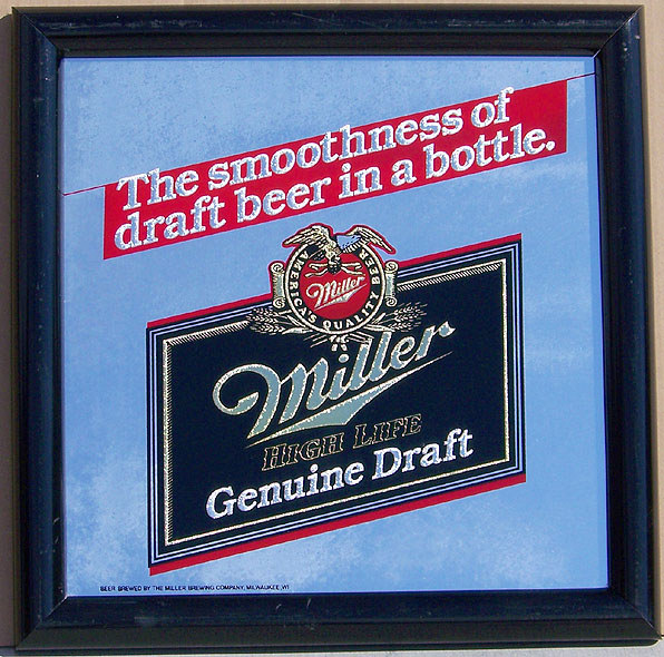 Miller Genuine Draft High Life Square Bar Mirror