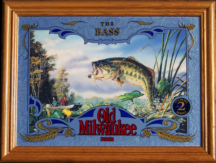 Old Milwaukee Bass Wildlife Mirror