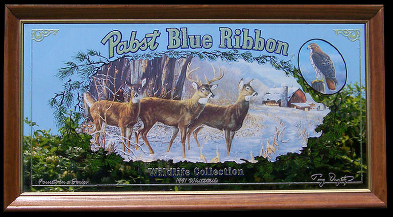 Pabst Blue Ribbon Deer Wildlife Mirror