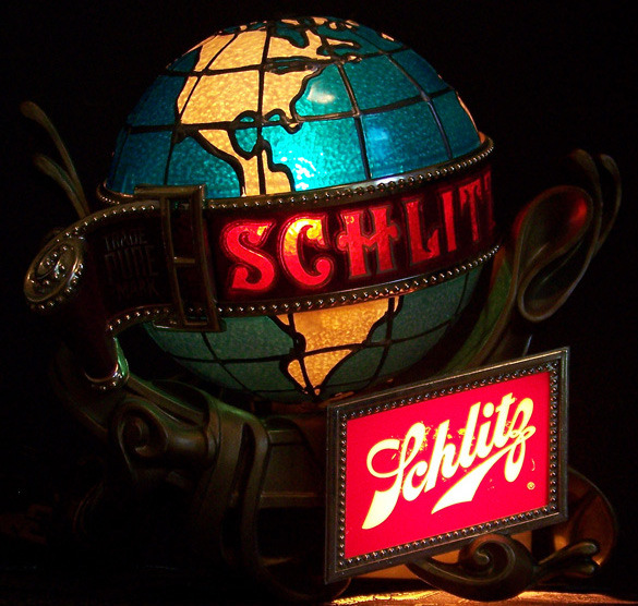 Schlitz Beer Vintage Illuminated Belted Globe Motion Sign