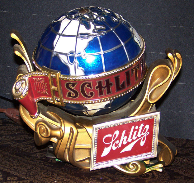 Schlitz Beer Vintage Illuminated Belted Globe Motion Sign
